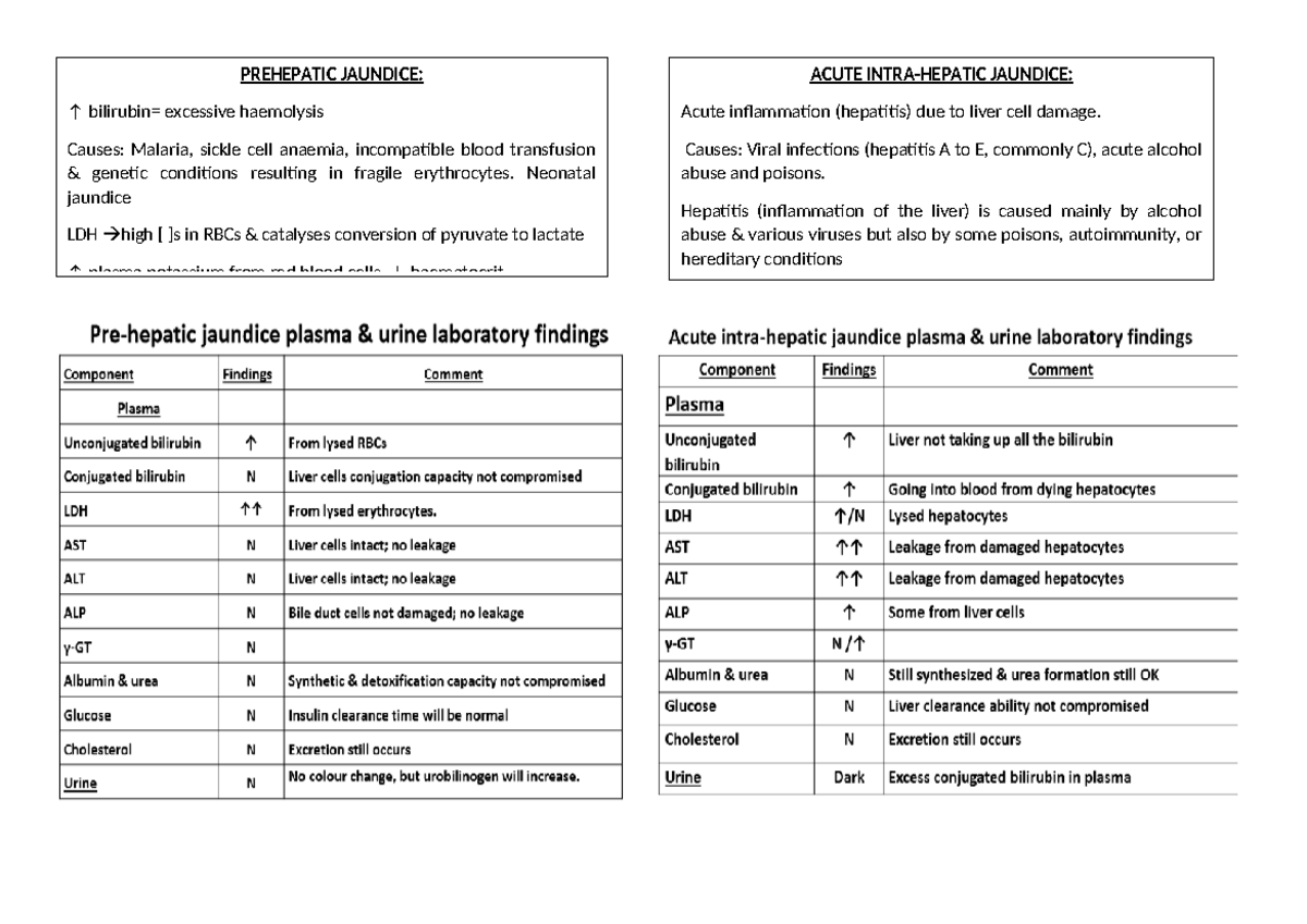 Jaundice Overview: Causes and Mechanisms of Prehepatic and Acute Types ...