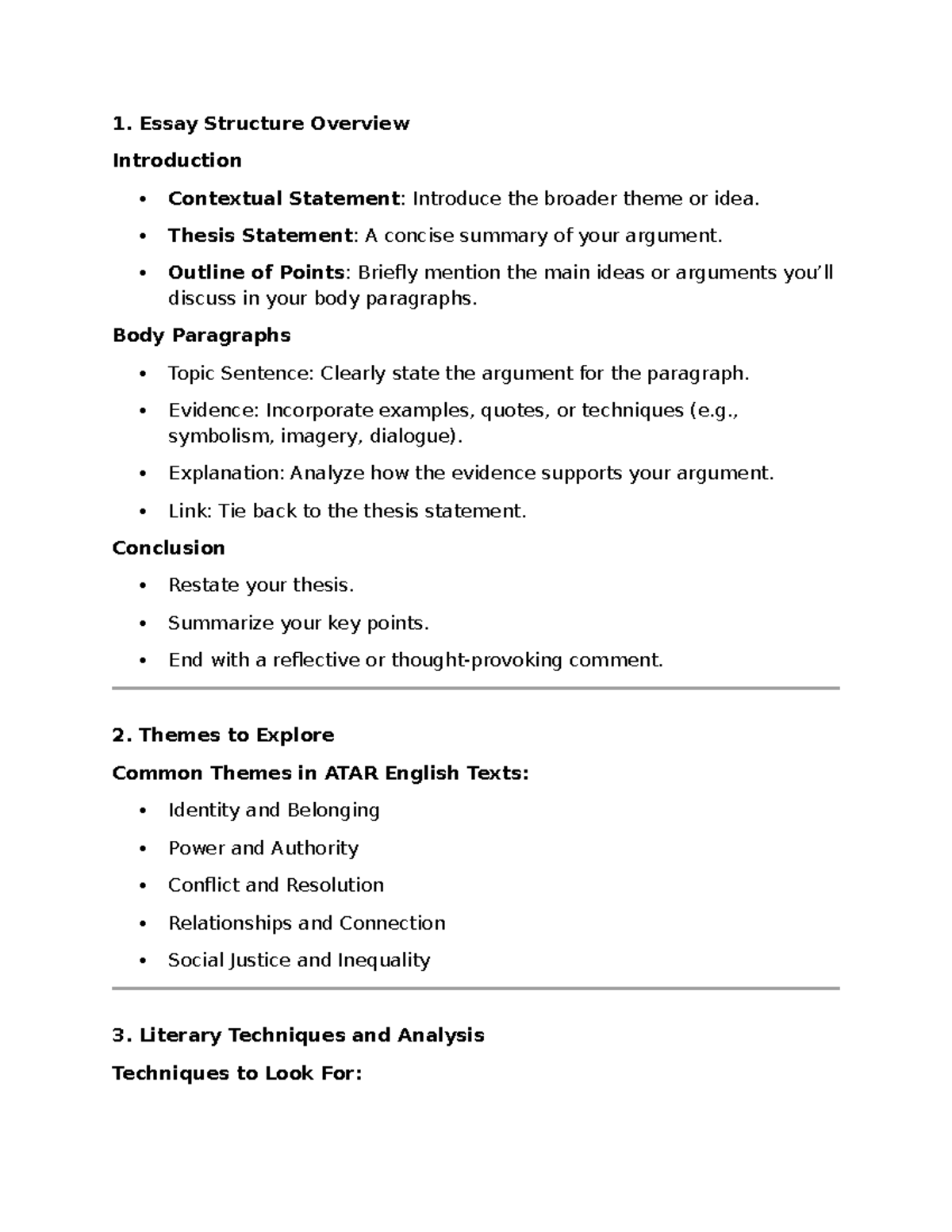 Essay PREP - 1. Essay Structure Overview Introduction Contextual ...