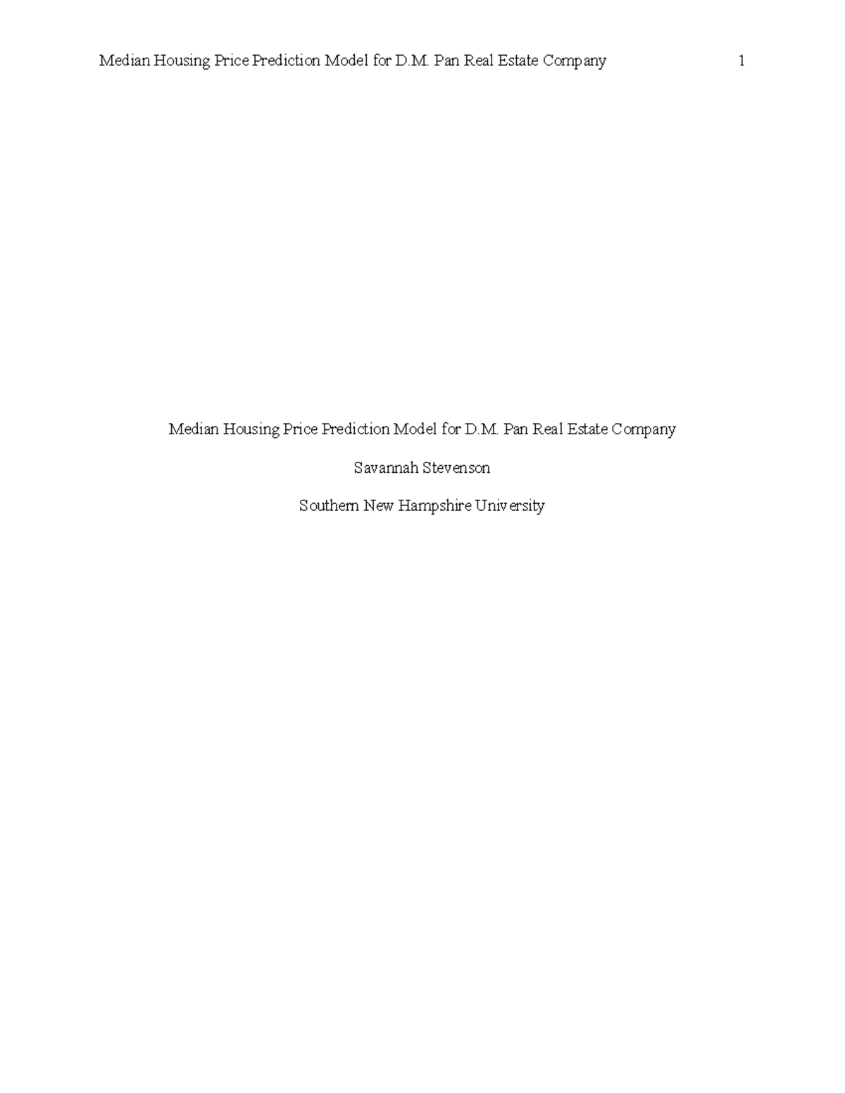 MAT 240 Project Two - Report: Regional vs. National Housing Price ...
