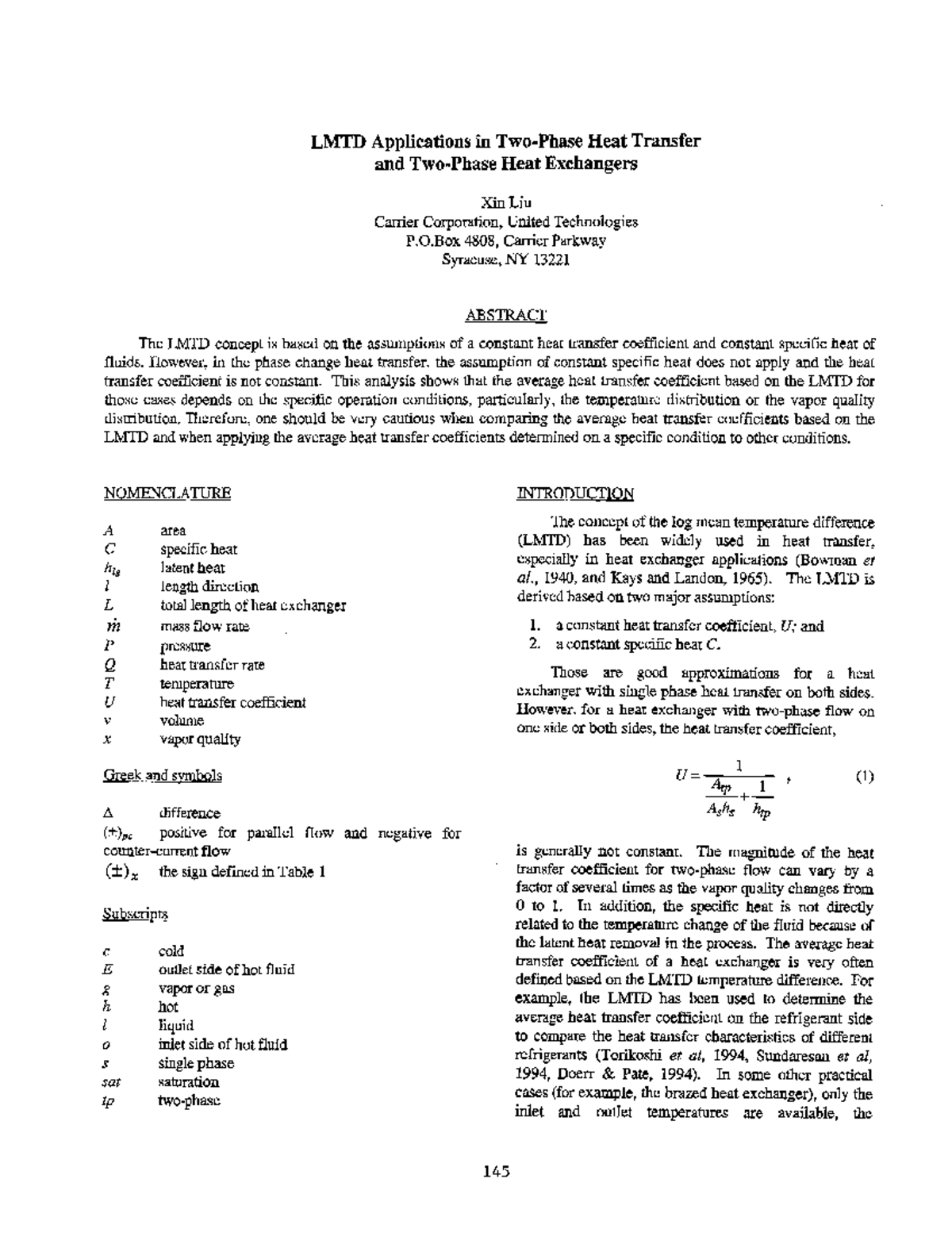 LMTD Applications in Two-Phase Heat Transfer and Exchangers - Studocu