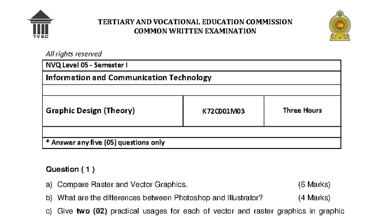 Graphic Design Theory - NVQ Level 05 Exam K72C001M03 - Studocu
