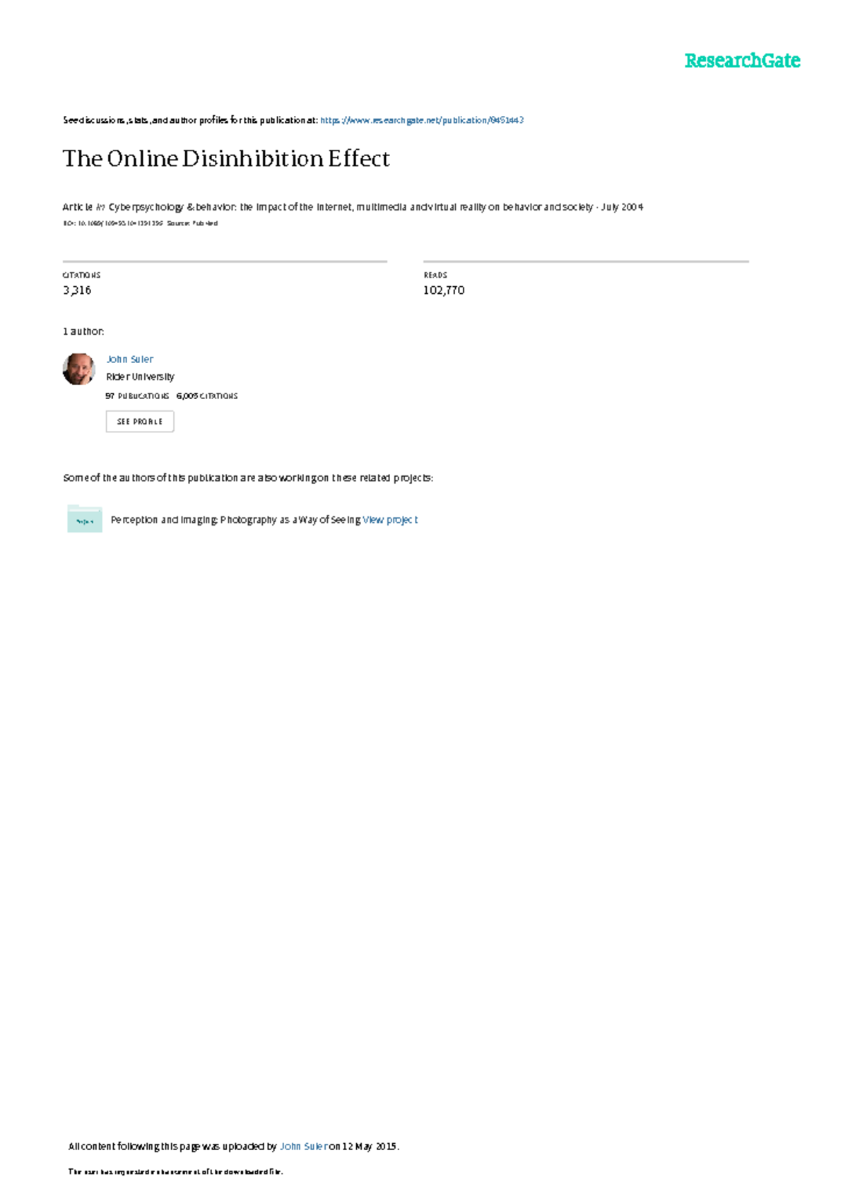 The Online Disinhibition Effect: Understanding Cyberspace Behavior (PSY ...