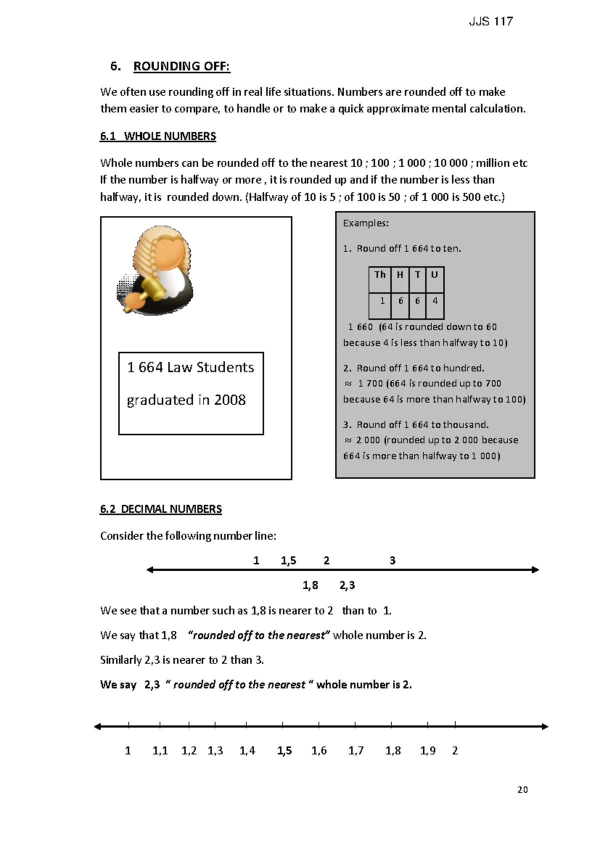 JJS 117 Rounding Off Notes: Whole & Decimal Numbers Explained - Studocu