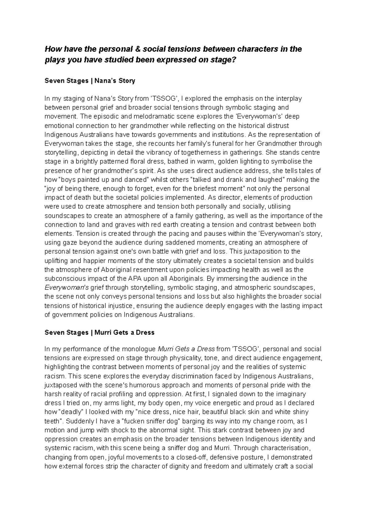 Exploring Personal and Social Tensions in Australian Plays: A Study ...