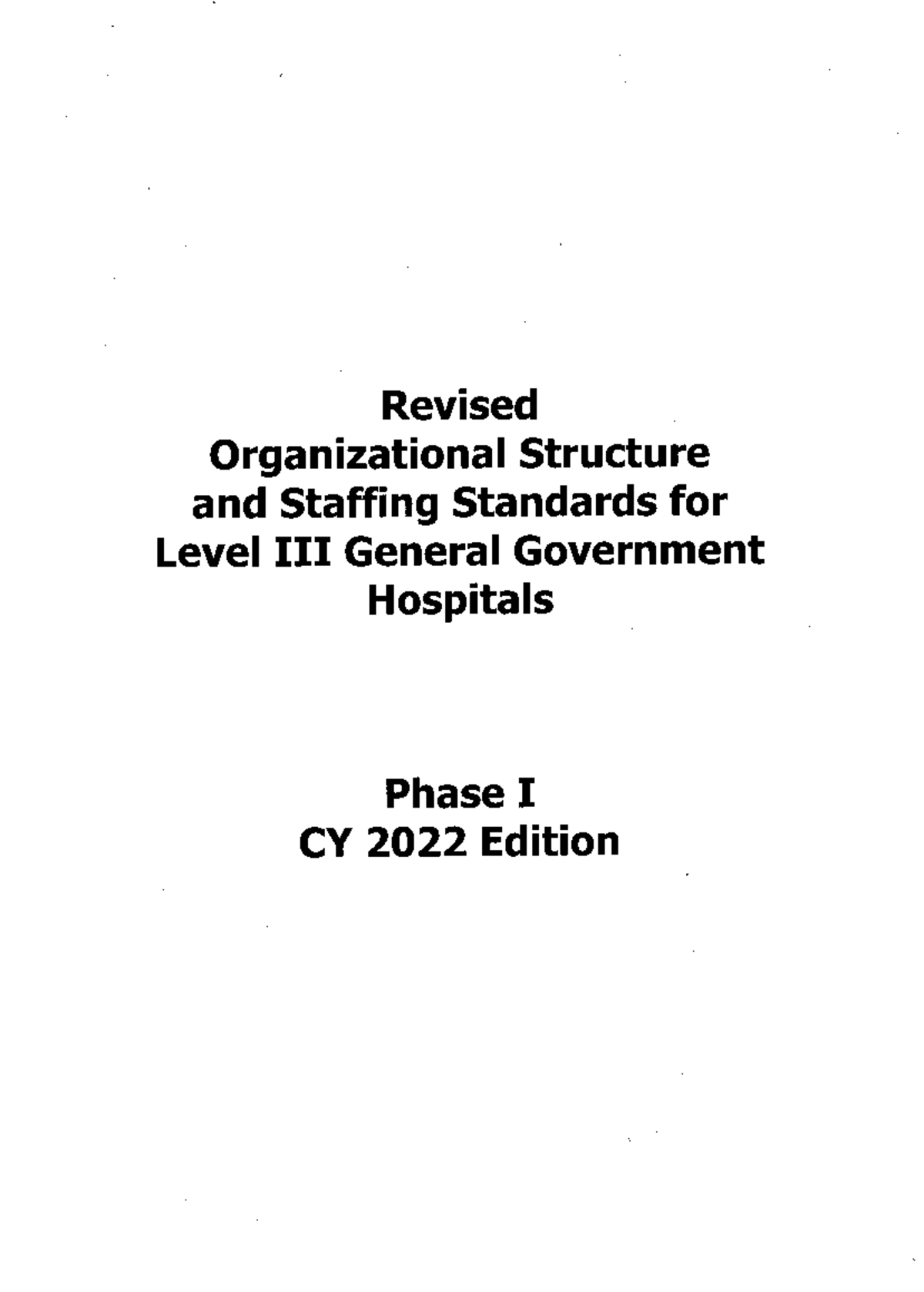 Revised Staffing Standards for Level III Gov. Hospitals Structure - Studocu
