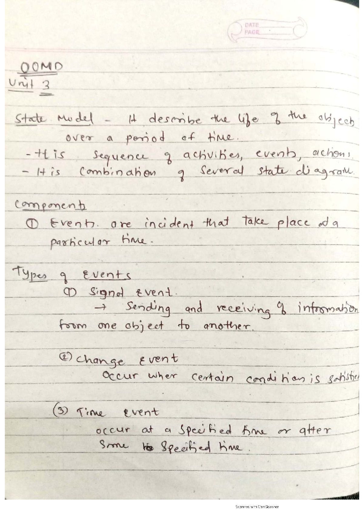 OOMD 3 - State Model and Advanced State Modeling Notes - Studocu