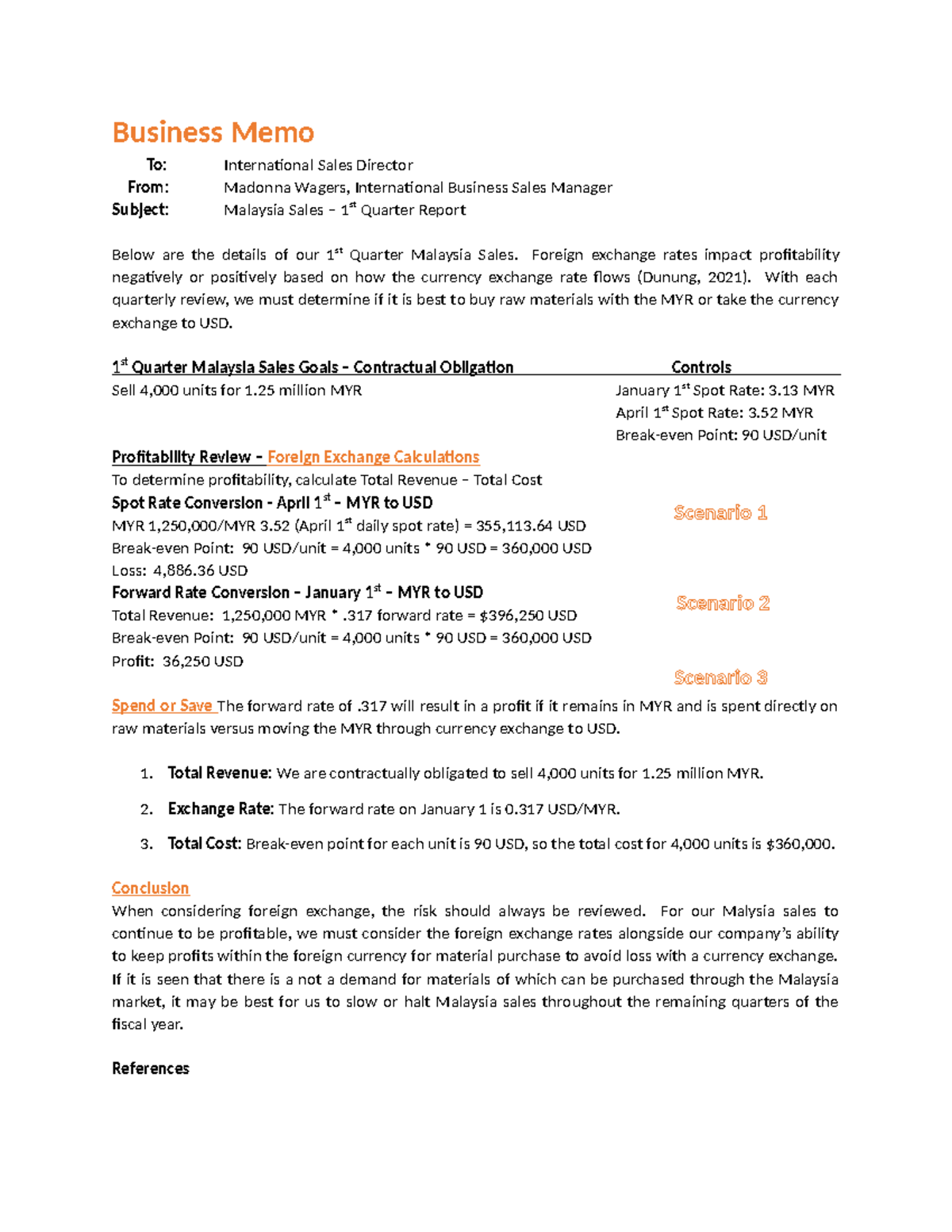 INT 220 Module Four Assignment - Business Memo To: International Sales ...