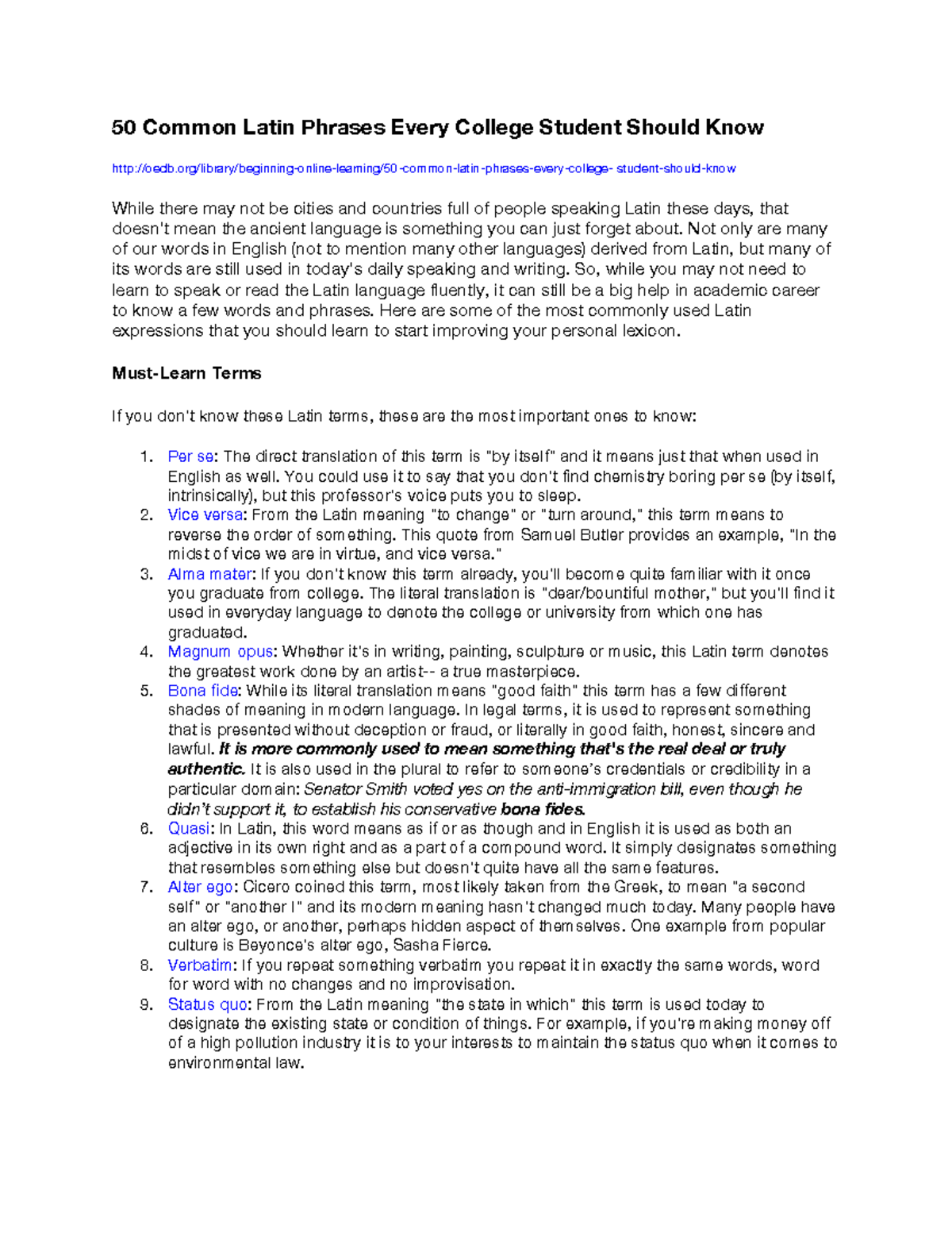 Essential Latin Phrases for College Students: Must-Know Terms & Uses ...