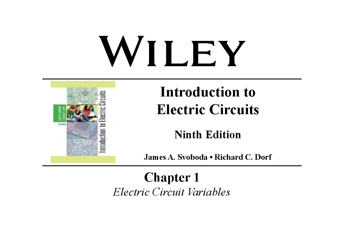 Ch01-9판 - ㅁㄴㅇ - Chapter 1 Electric Circuit Variables Introduction to ...