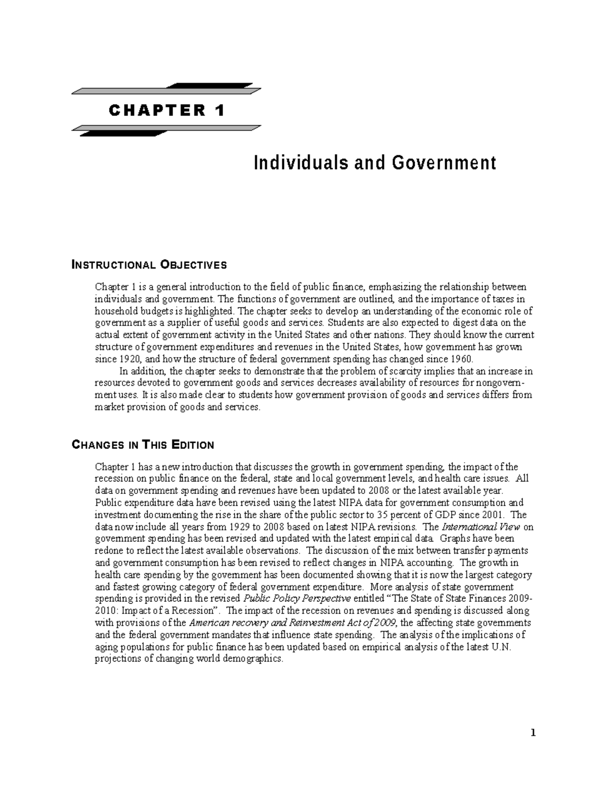 Hyman 10e IM TB Chapter 1: Individuals and Government Overview - Studocu