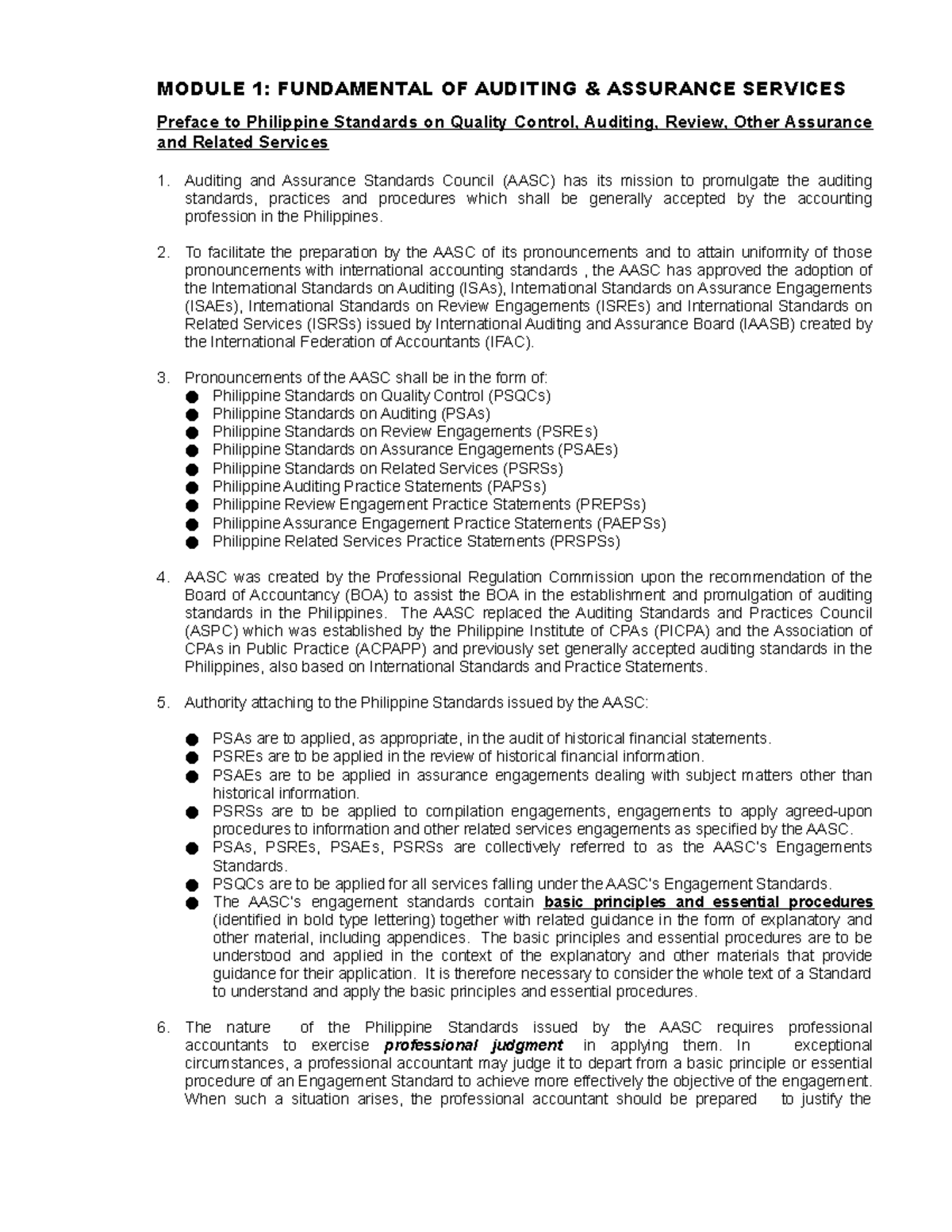 Module 1 Fundamentals of Auditing - MODULE 1: FUNDAMENTAL OF AUDITING ...