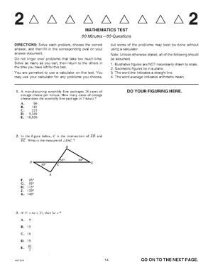 ACT - 2023 - Z18 - Answers - April 2023 (Z18) ACT Answer Key ENGLISH 1 ...