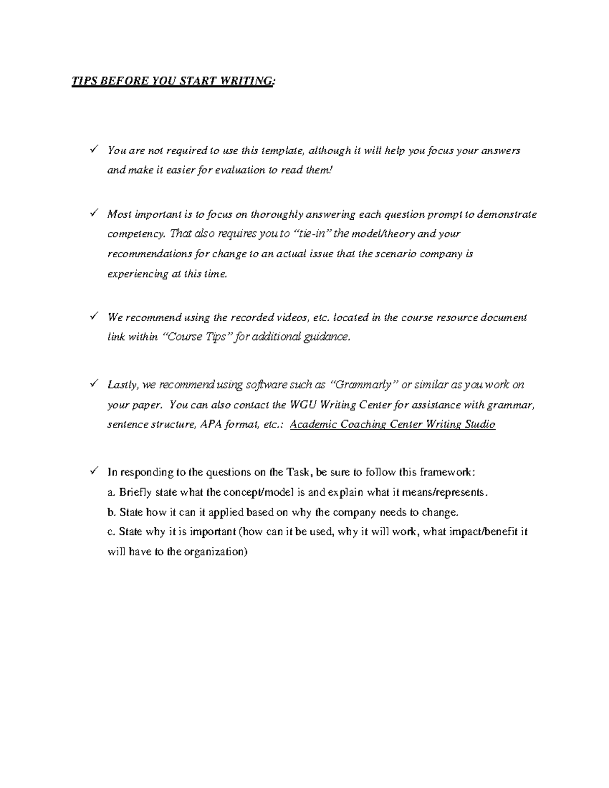 C721 Task Template Aug 2024 - TIPS BEFORE YOU START WRITING: You are ...
