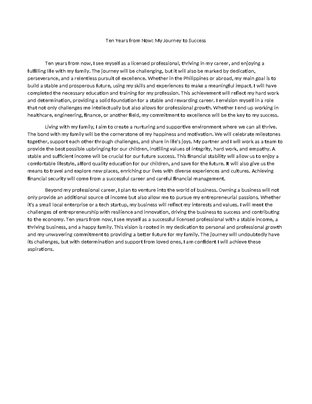 Ten Years from Now - for reference - Ten Years from Now: My Journey to ...