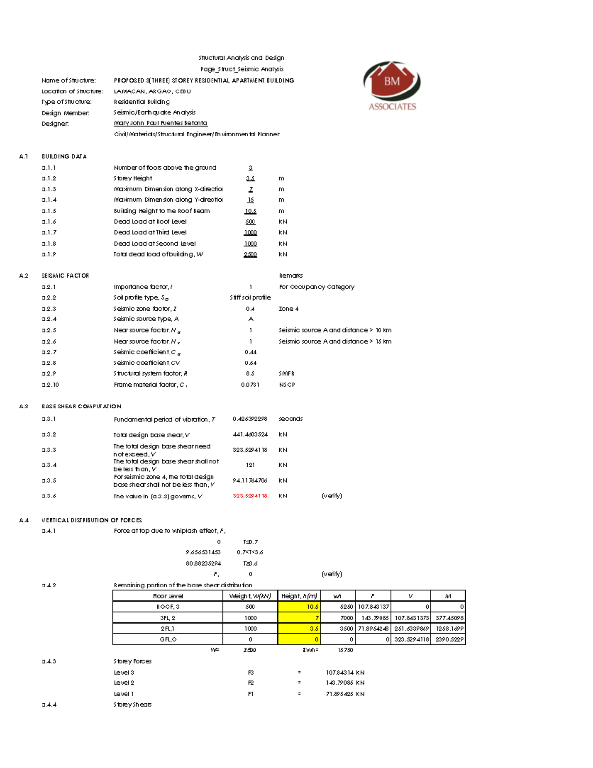 Structural Analysis and Design: Proposed 3-Storey Residential Apartment ...