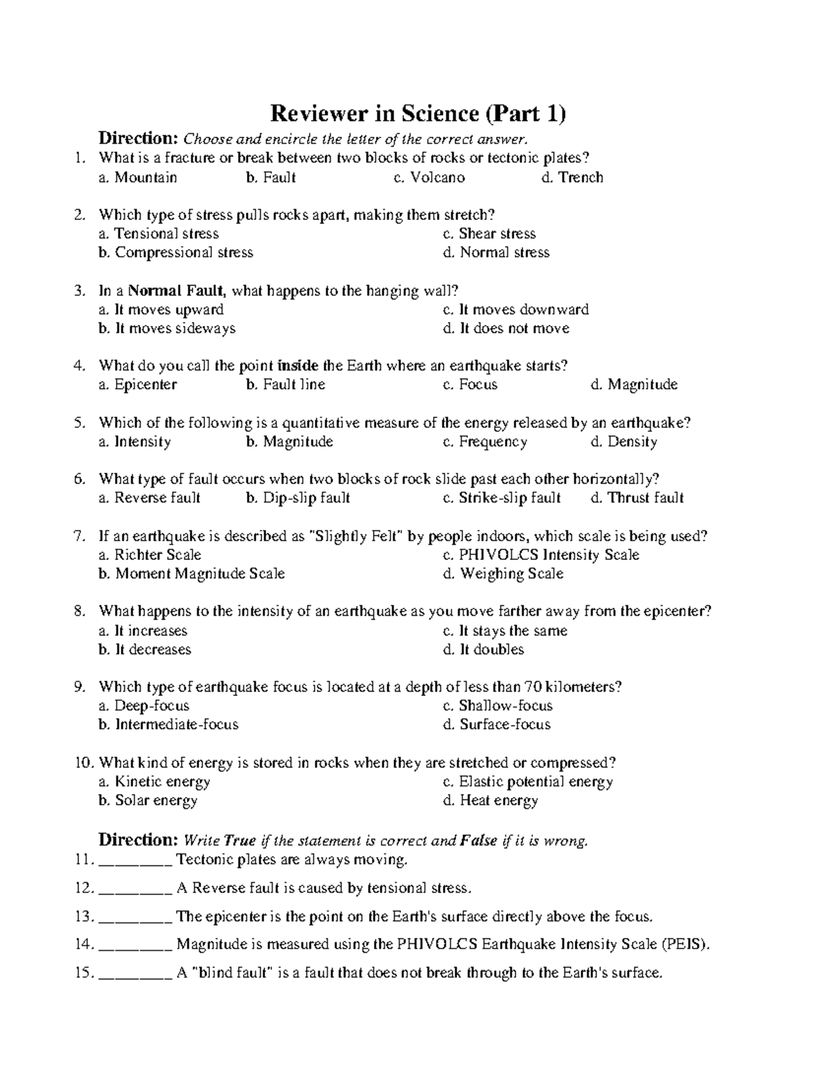 Science and Social Studies Reviewer (Part 1 & 2) - Studocu