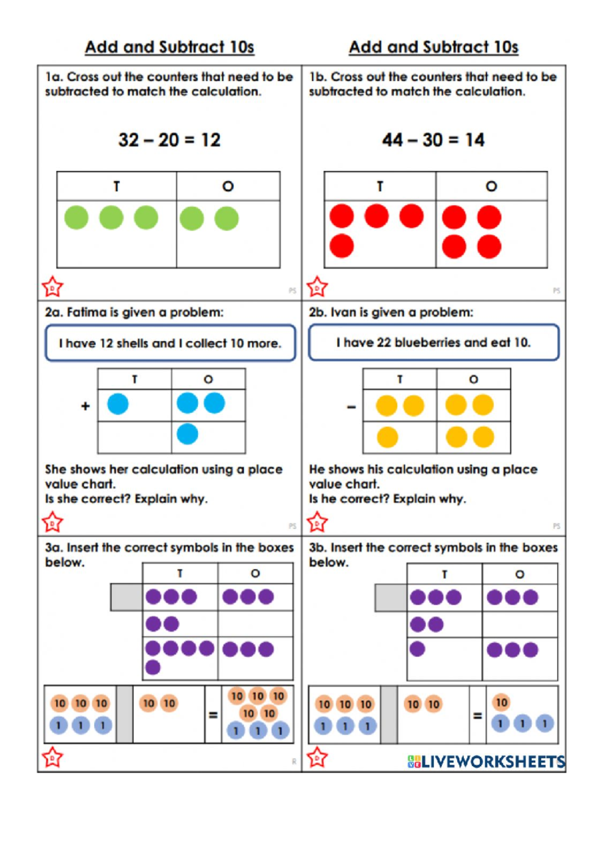 Addition and Subtraction of 10s: Practice Problems and Solutions - Studocu