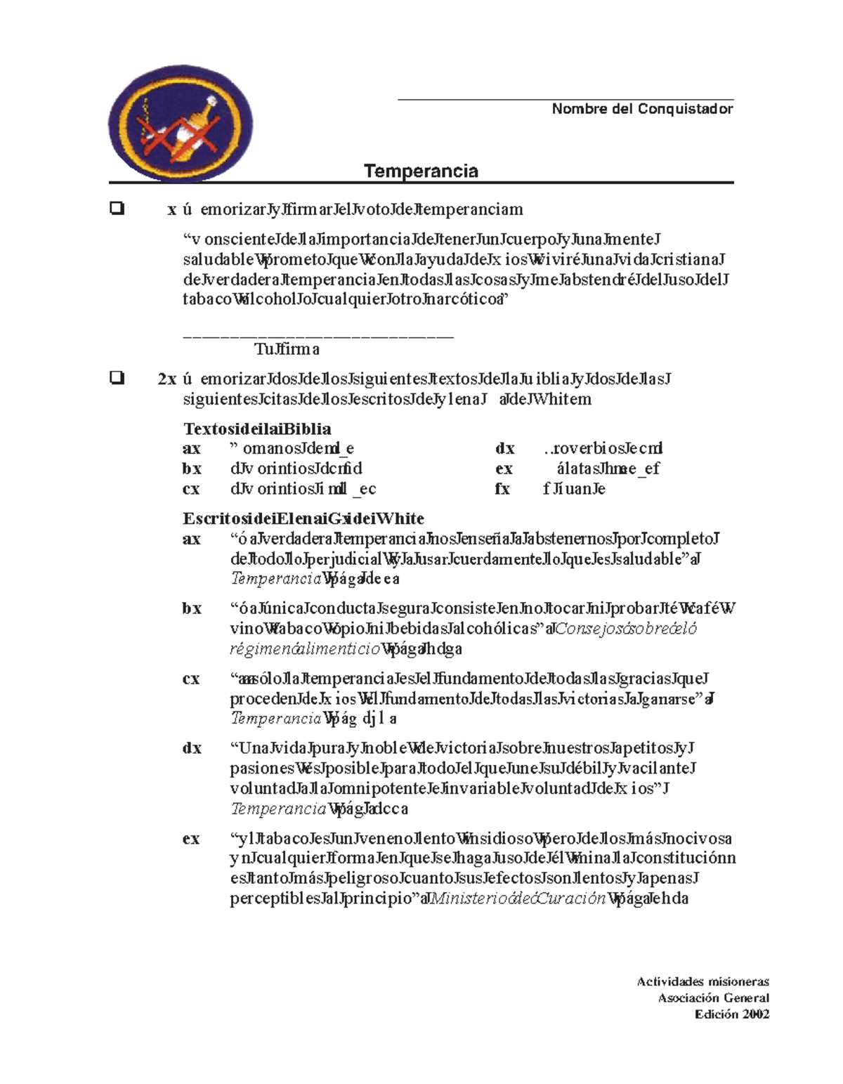 Temperancia: Compromiso y Actividades para una Vida Saludable - Studocu