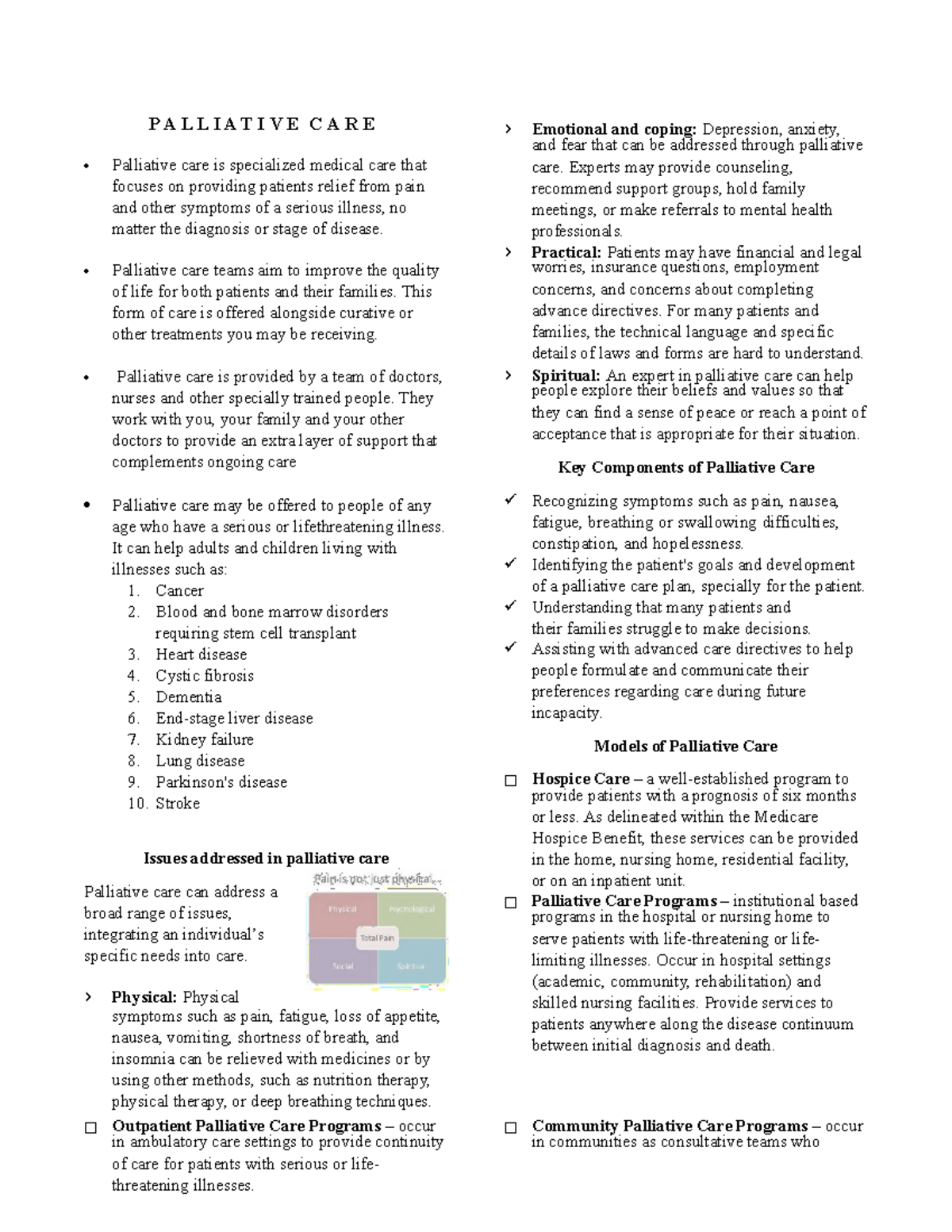 Palliative Care Insights: End-of-Life Research Overview - Studocu