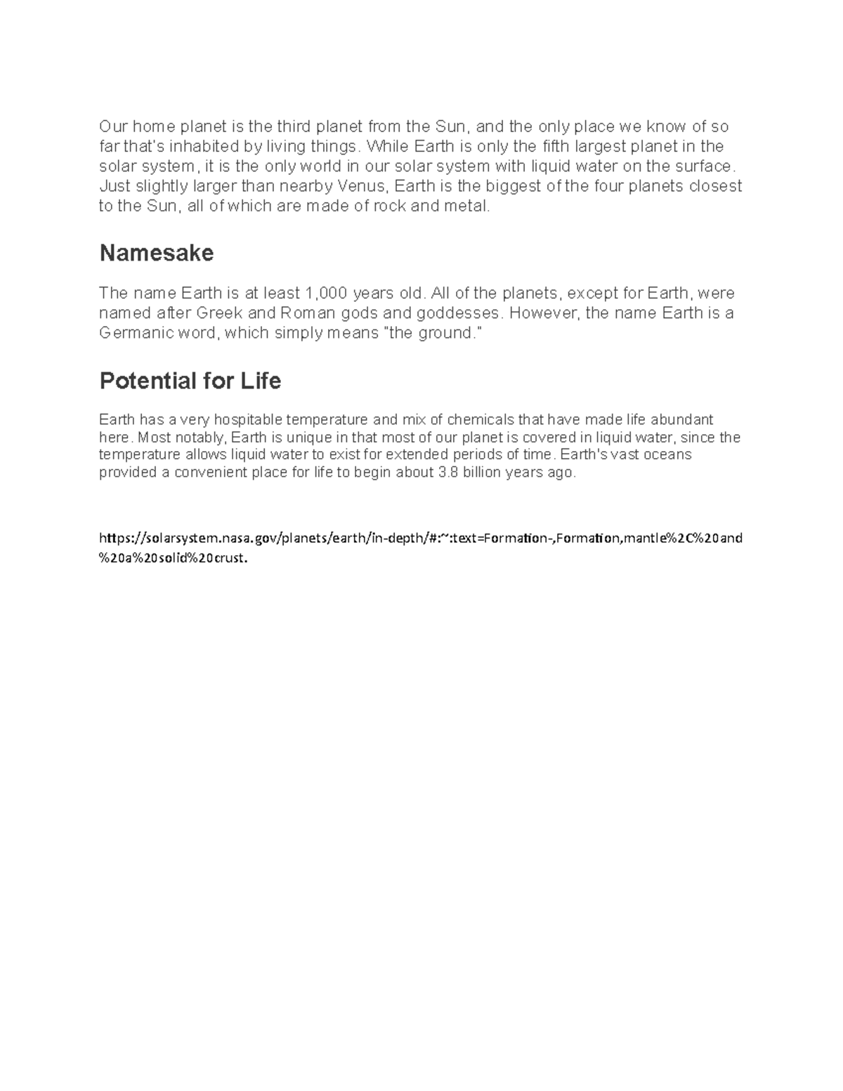 Our home planet is the third planet from the Sun - While Earth is only ...