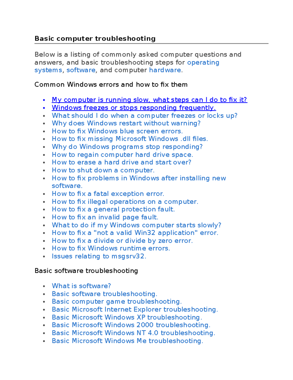 Basic computer troubleshooting - Common Windows errors and how to fix ...