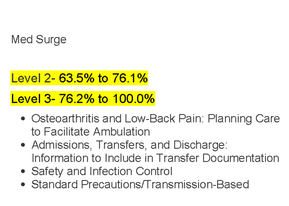 Med Surg Study Guide: Osteoarthritis, Pain Management & More - Studocu