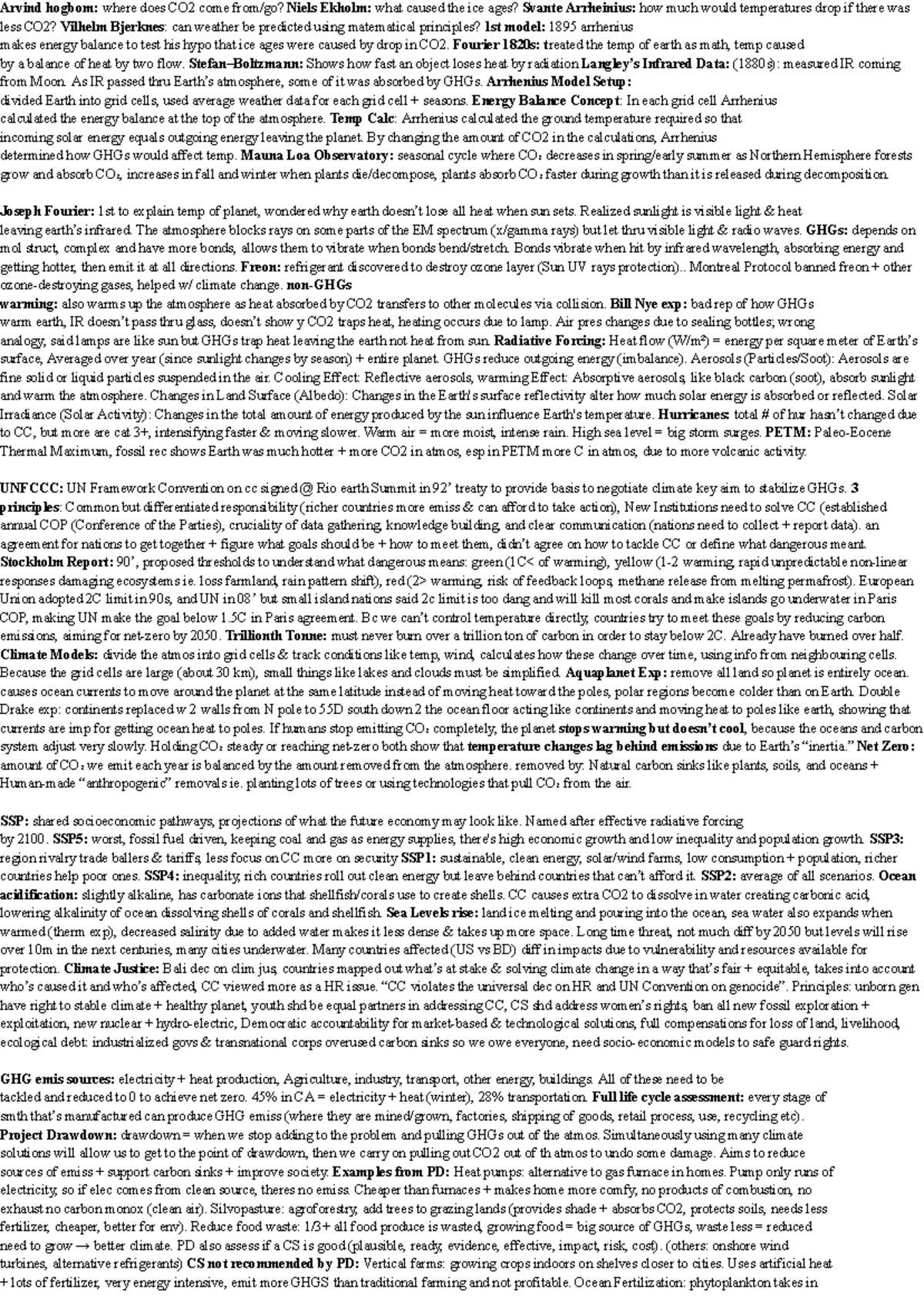 Climate Change Insights: Key Concepts and Models (ENV 101) - Studocu