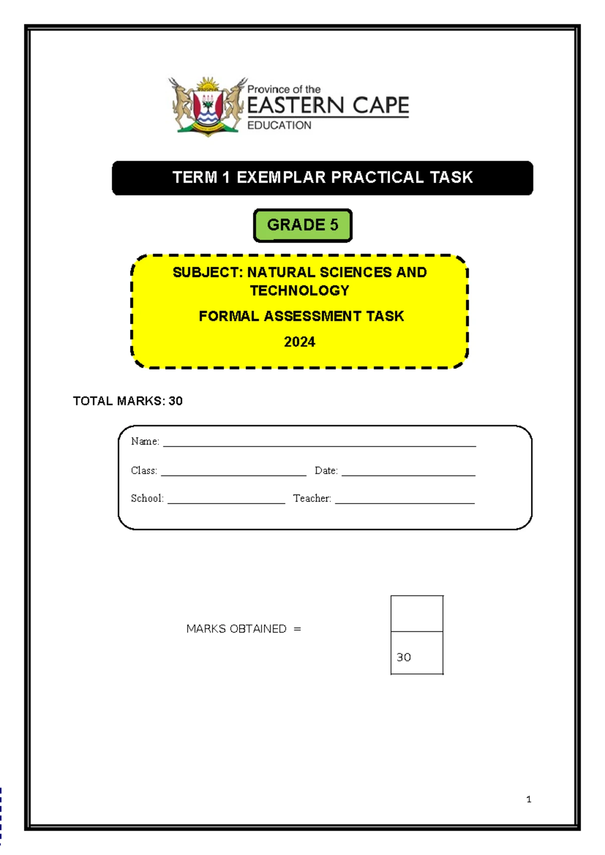 Grade 6 LIFE Skills Final Exam Question Paper - 2024 - Studocu