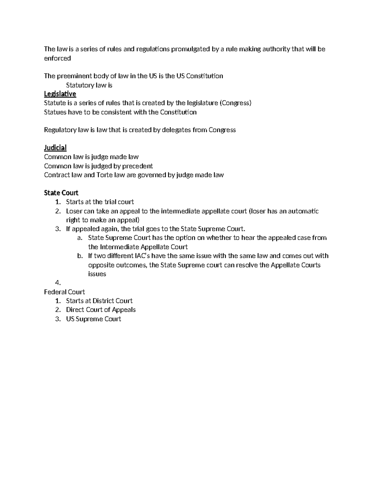 BSL Notes 1 - ... - The law is a series of rules and regulations ...