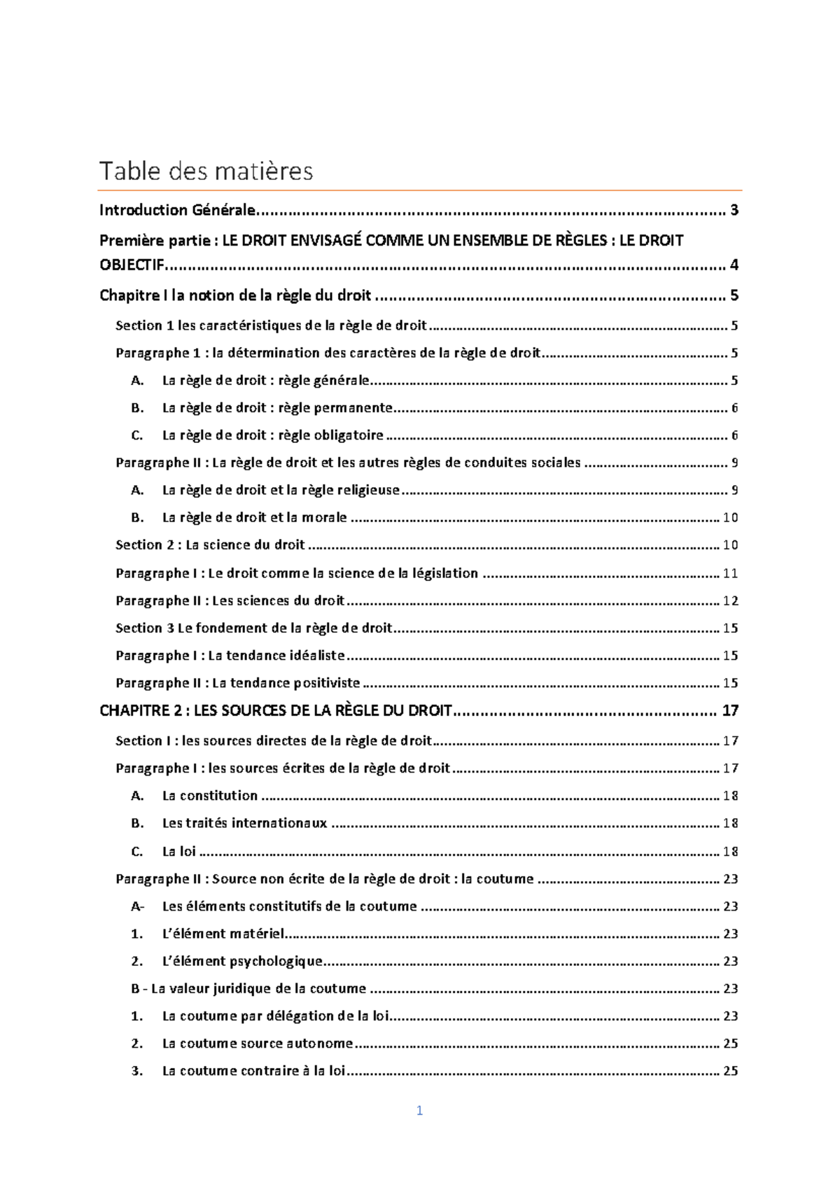 Introduction au Droit cours complet pdf - Table des matières Introduction - Studocu