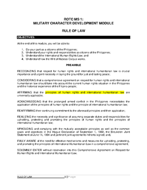 4 CORE Values 1 - ROTC - ROTC MS 1: MILITARY CHARACTER DEVELOPMENT ...