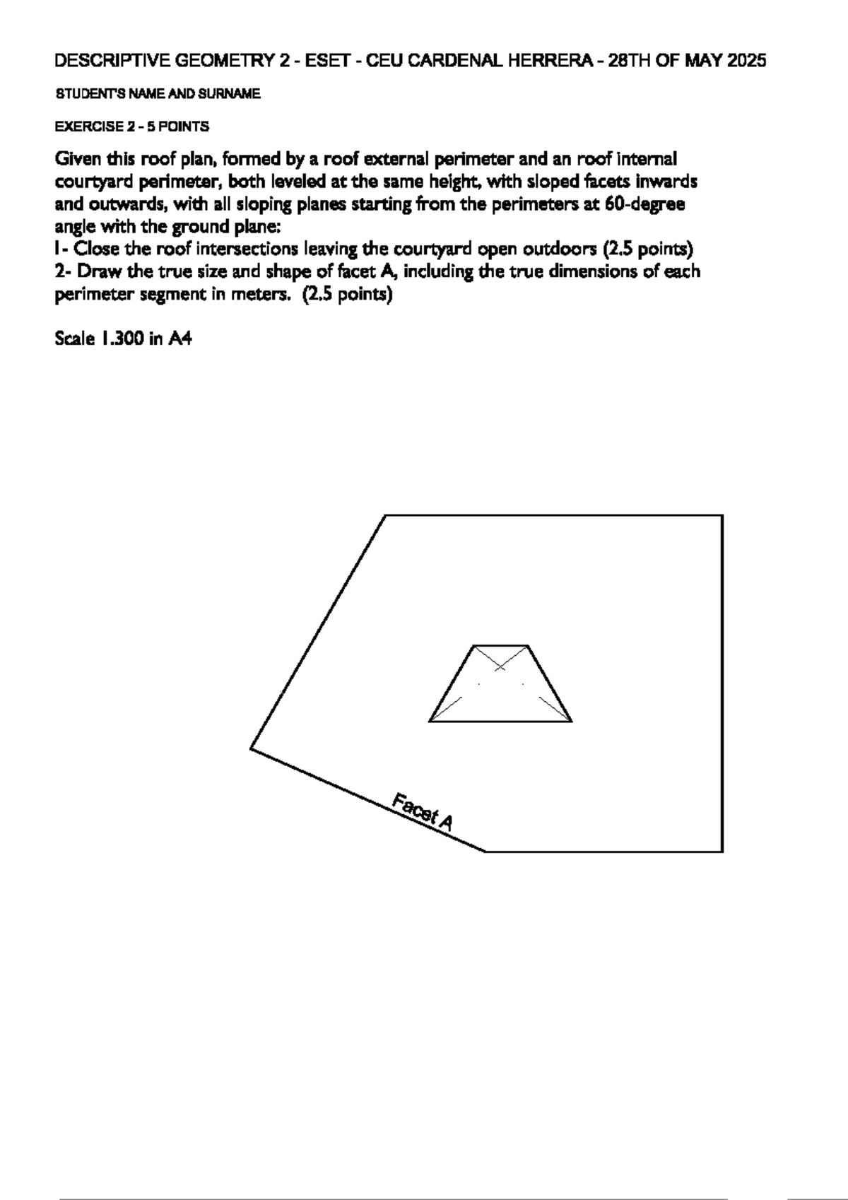 Descriptive Geometry 2 - Exercise 2 Roof Plan Analysis (ESET) - Studocu