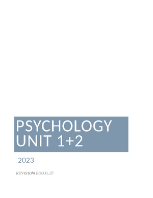 Psychology - Grade: 11 - Queensland Certificate of Education - Studocu