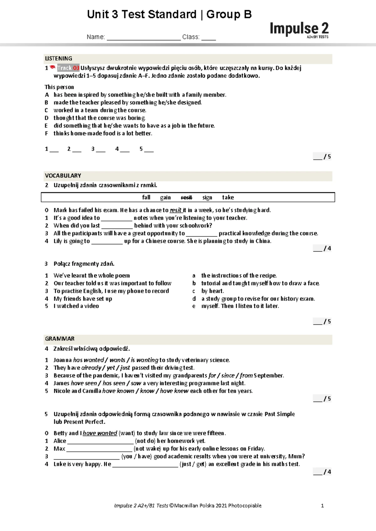 Ćwiczenia z Strony Biernej w Języku Angielskim - PDF - Studocu