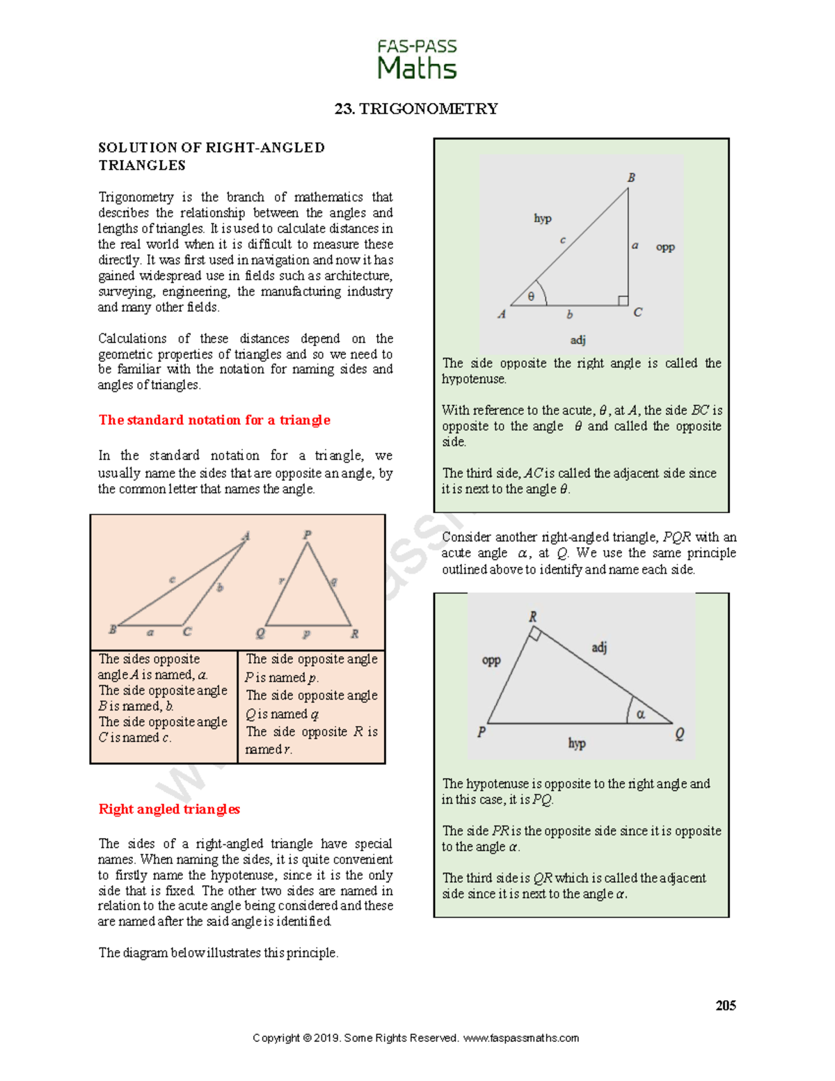 23. TRIGONOMETRY: SOLUTION OF TRIANGLES - MSG Notes - Studocu