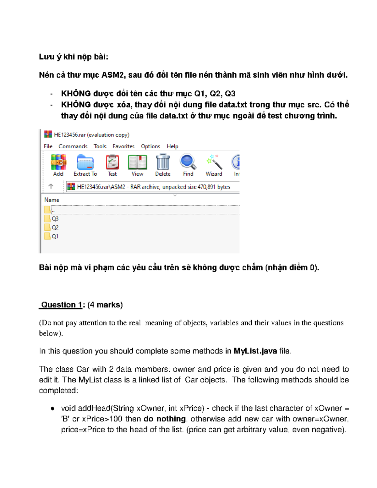 CSD201 Practice Assignment: Submission Guidelines and Tasks - Studocu