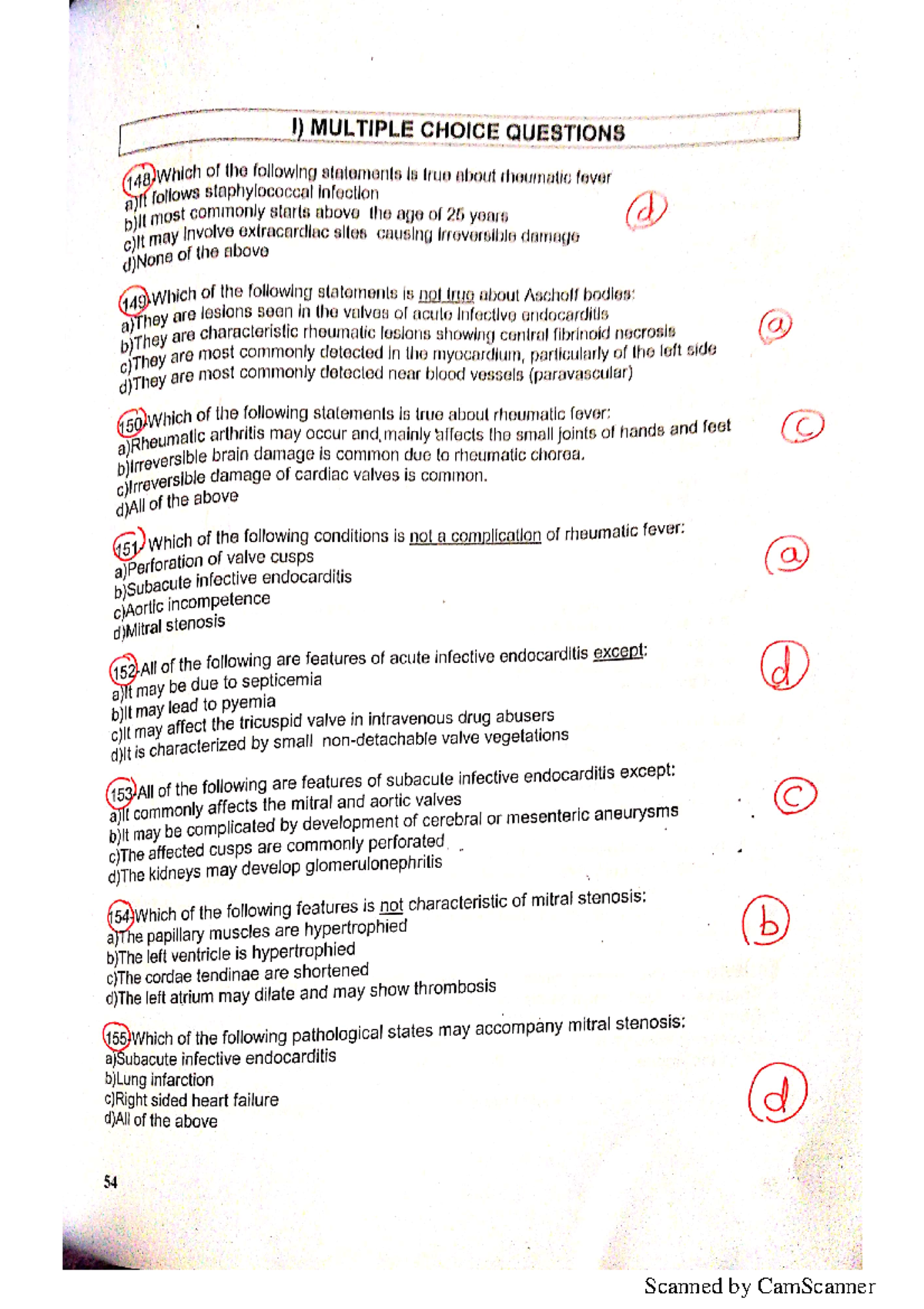 Patho cardio mcq - a practice materials - General Pathology-1 - Studocu