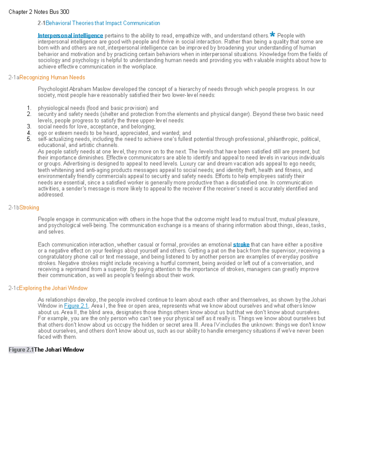 BUSI 300 Final Exam Notes: Chapter 2 Communication Insights - Studocu