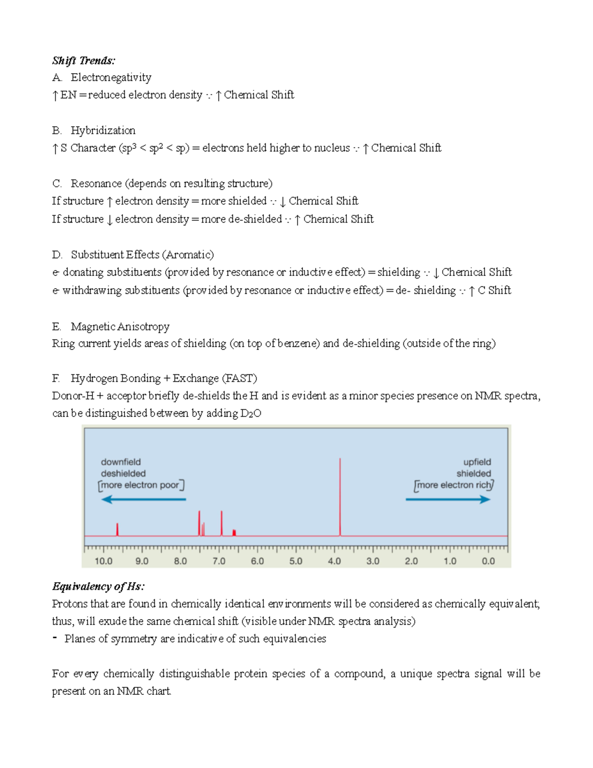NMR 101: Overview of Chemical Shift Trends and Spectra Analysis - Studocu