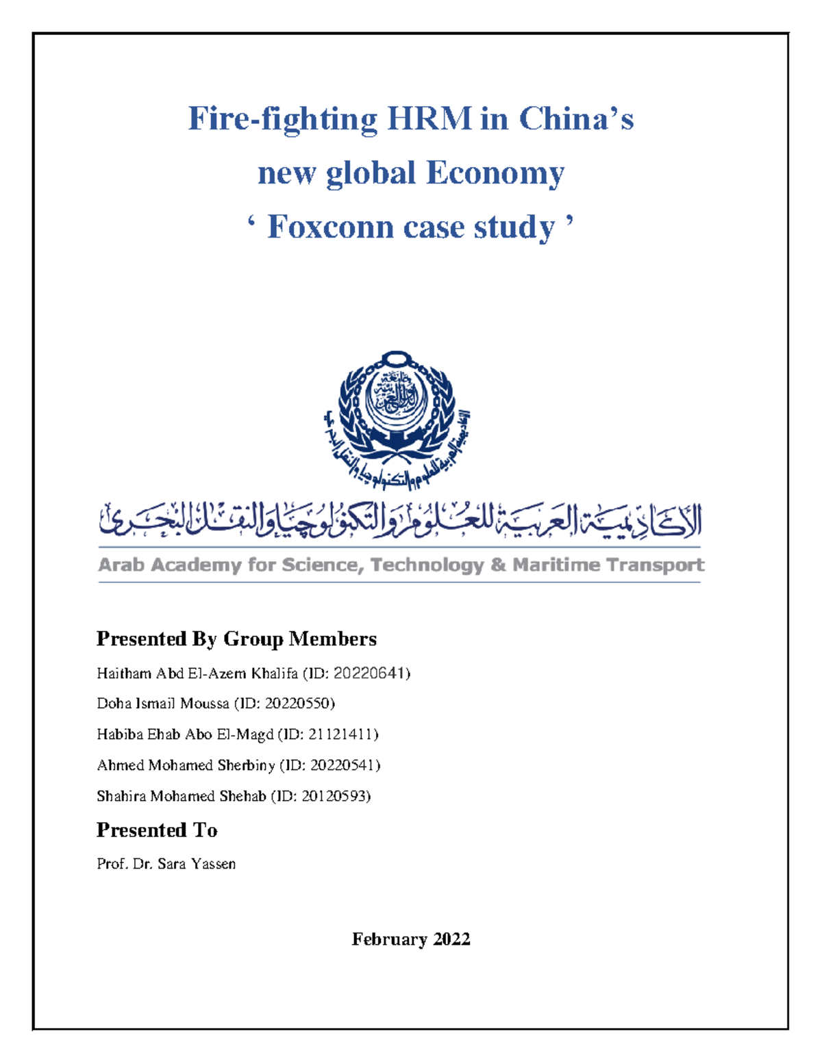 Foxconn Case Study: HRM Challenges in China's Global Economy - Studocu