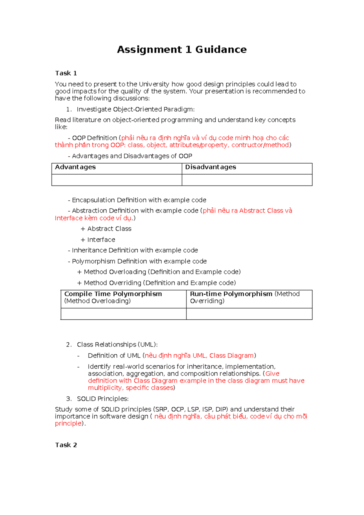 Assignment 1 Guidance - Applied Programming & Design Principles - Studocu
