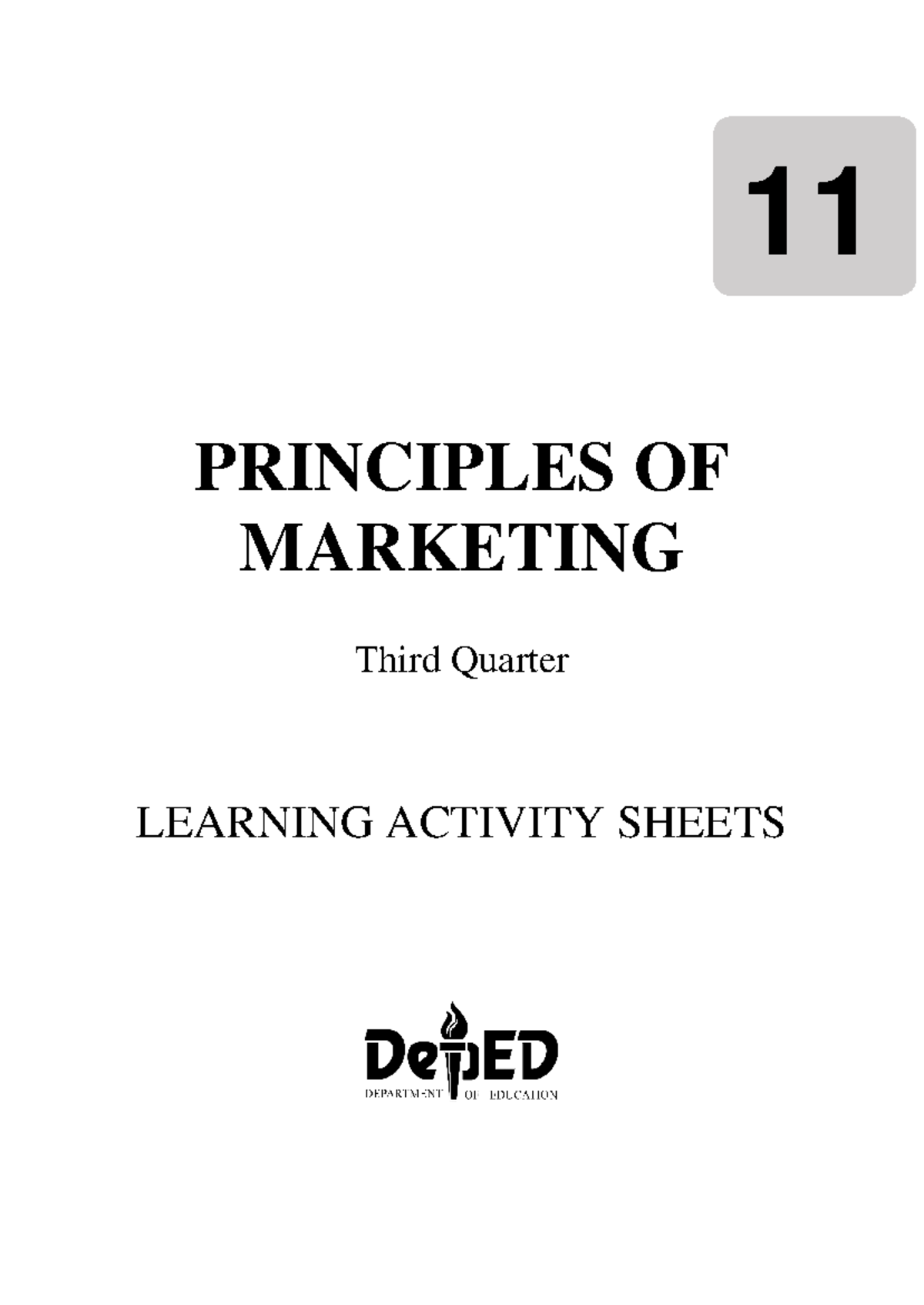 Principles of Marketing Learning Activity Sheet - LAS Q3 Grade 11 - Studocu