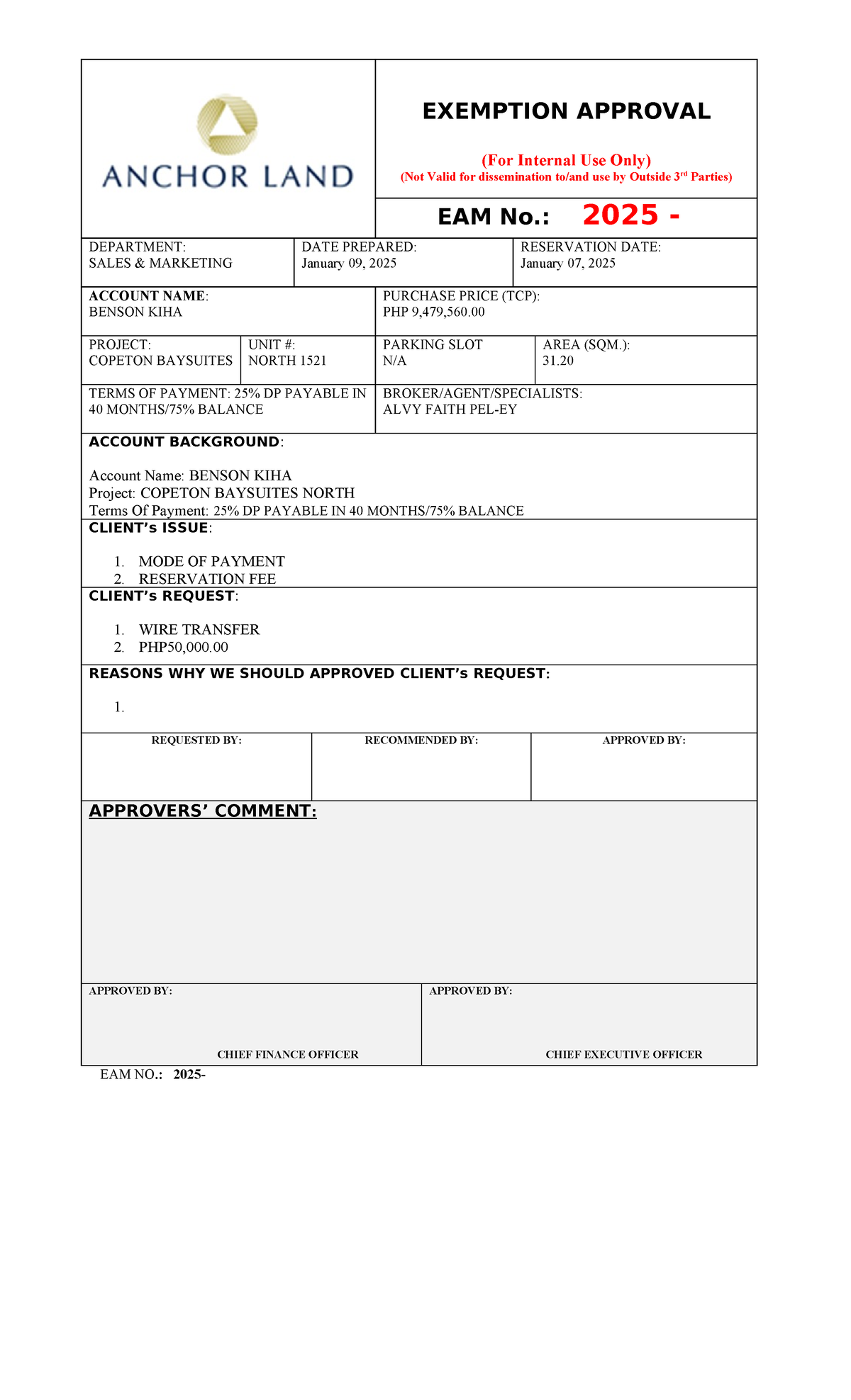 Blank Updated EAM-KIHA - EXEMPTION APPROVAL (For Internal Use Only ...