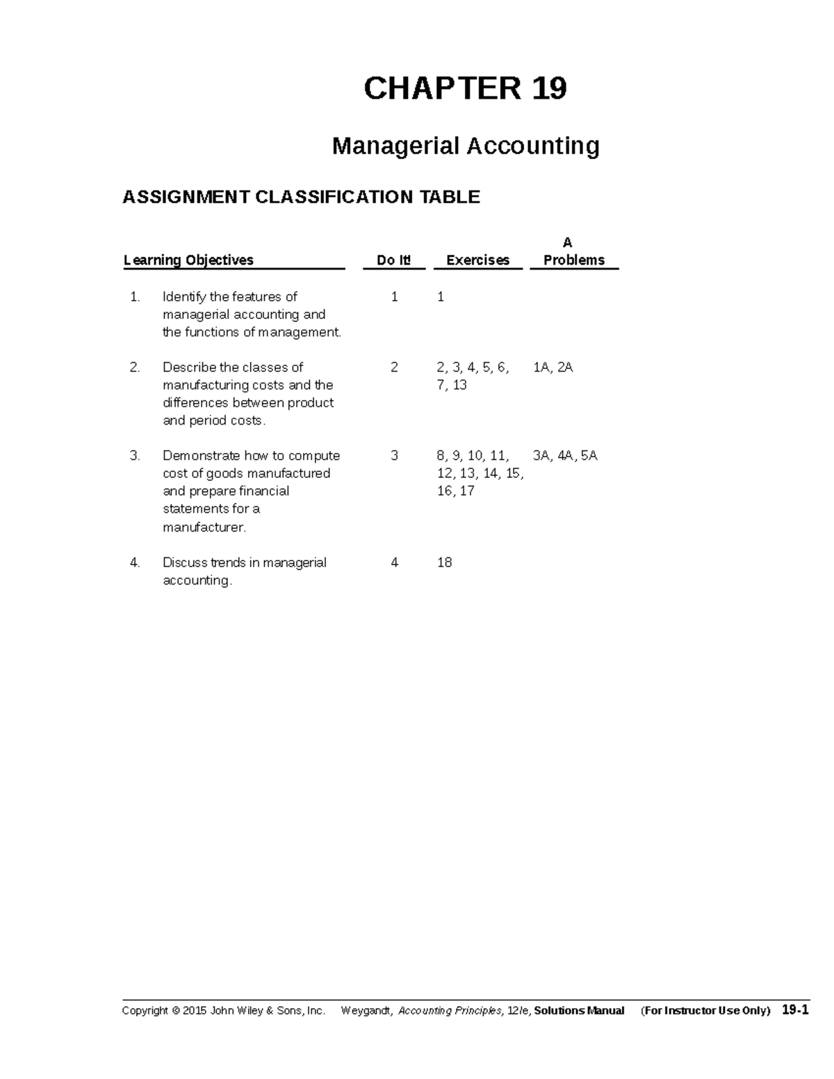 Accounting Principles Solutions Manual - Chapter 19 Overview and ...