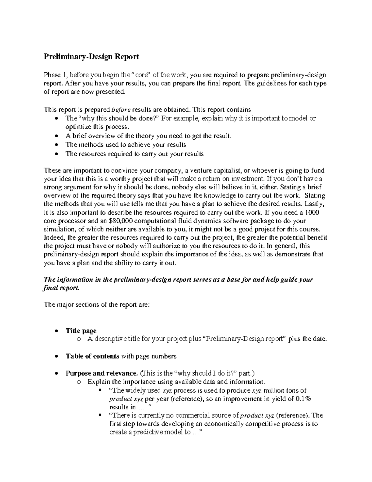 Preliminary-design report - After you have your results, you can ...