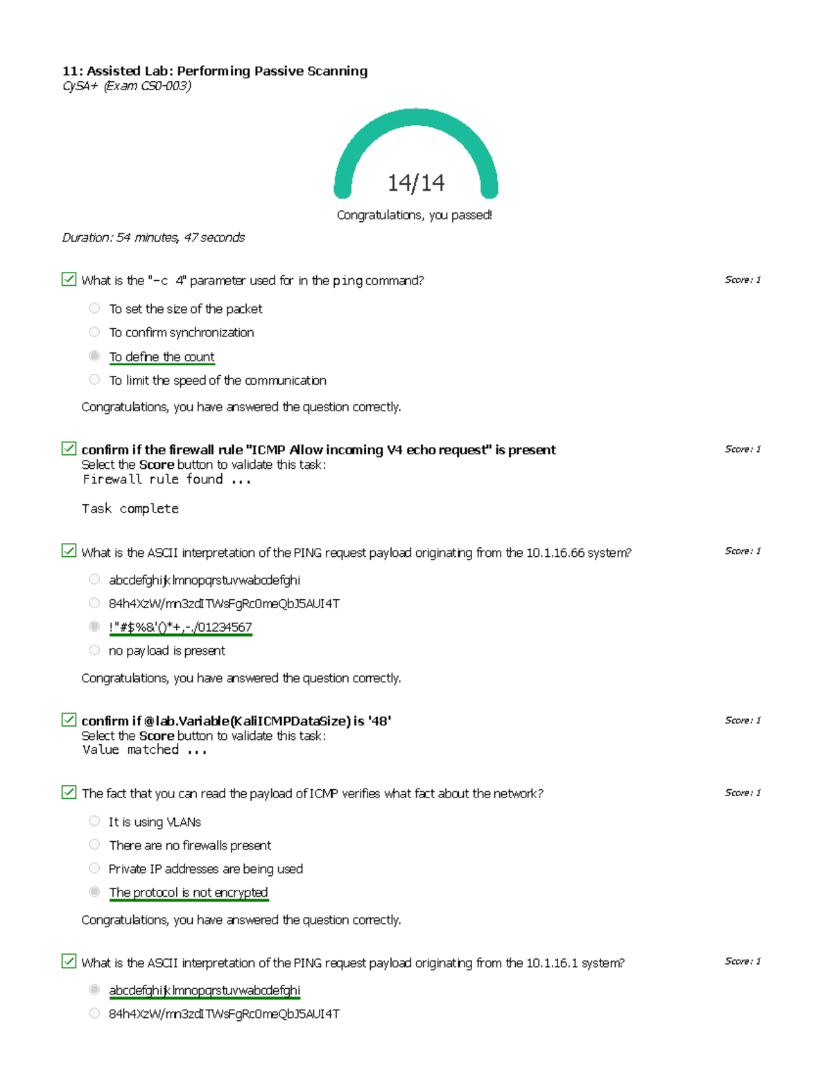 11: Assisted Lab: Passive Scanning Exam Review and Insights - Studocu