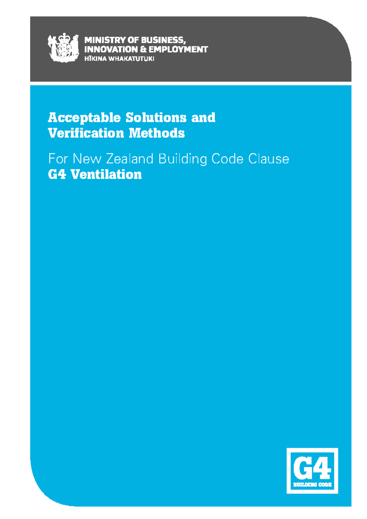 G4 Ventilation: Verification Methods & Acceptable Solutions Guide - Studocu