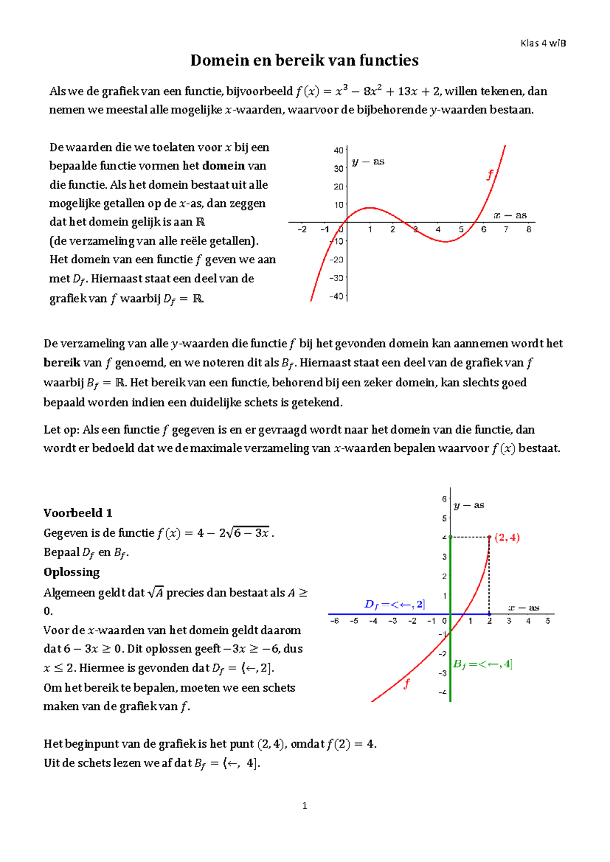Domein en Bereik van Functies - Wiskunde Klássiek 101 - Studeersnel