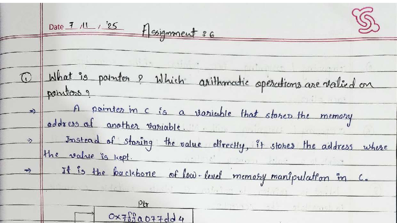 Ppp Assignment 6: Understanding Pointers and Pointer Arithmetic - Studocu