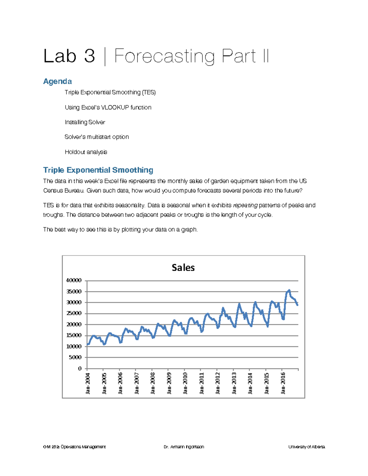 OM 252: Midterm 1 Cheat Sheet - Forecasting Techniques and Analysis ...